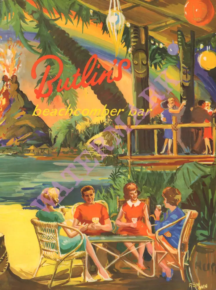 Butlin's Beachcomber Bar, UK 1960s – Vintage Menu Art