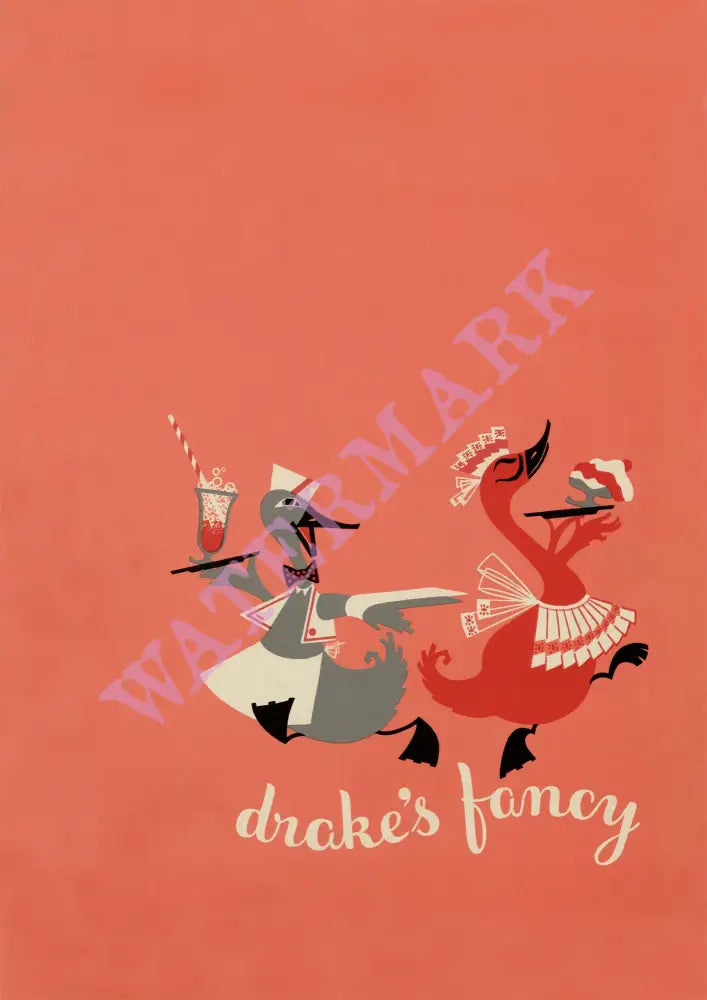 Drake's Fancy, San Francisco 1950s | Vintage Menu Art