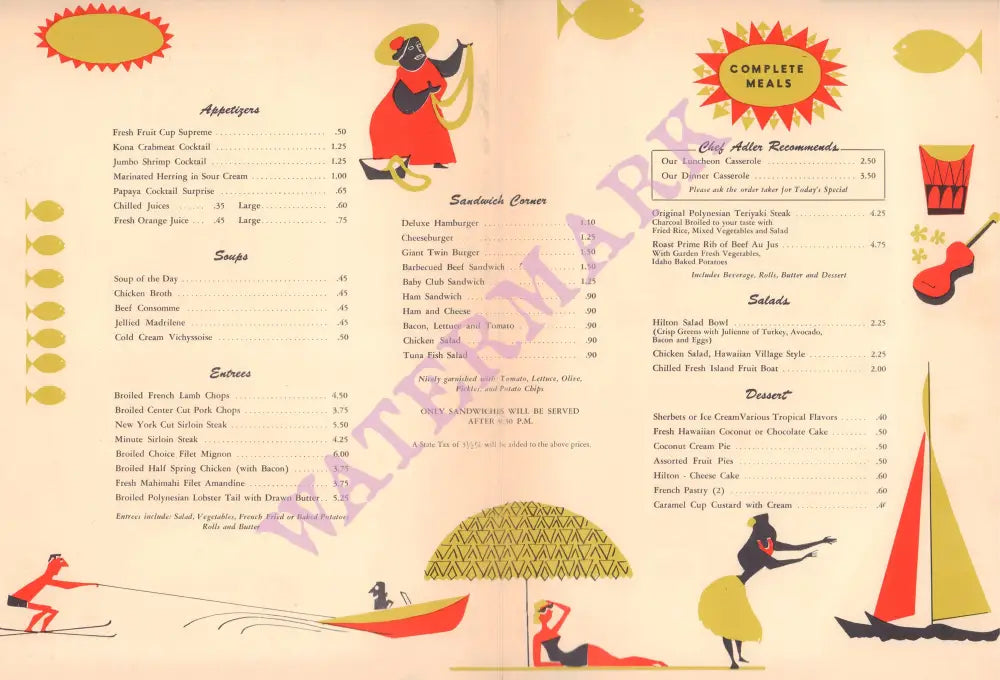 Hawaiian Village Hotel, Waikiki, 1970s Stanley Stubenberg Menu Design ...