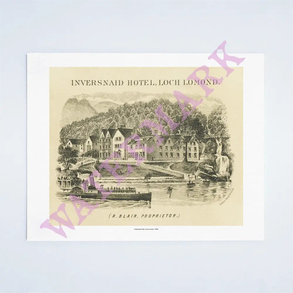 Inversnaid Hotel Loch Lomond Scotland 1880s Menu Art – Vintage Menu Art