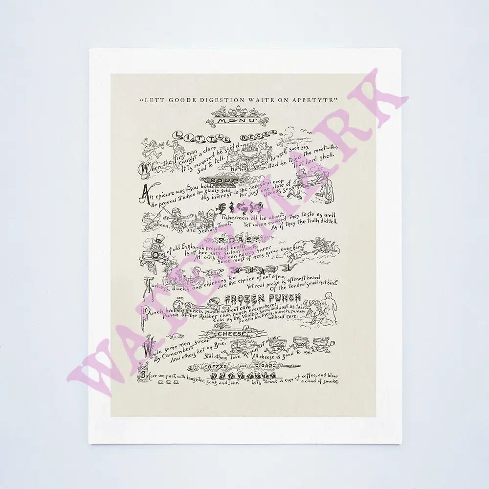 Miss Frank E Buttolph Menus British Museum 1901 Vintage Menu Print ...